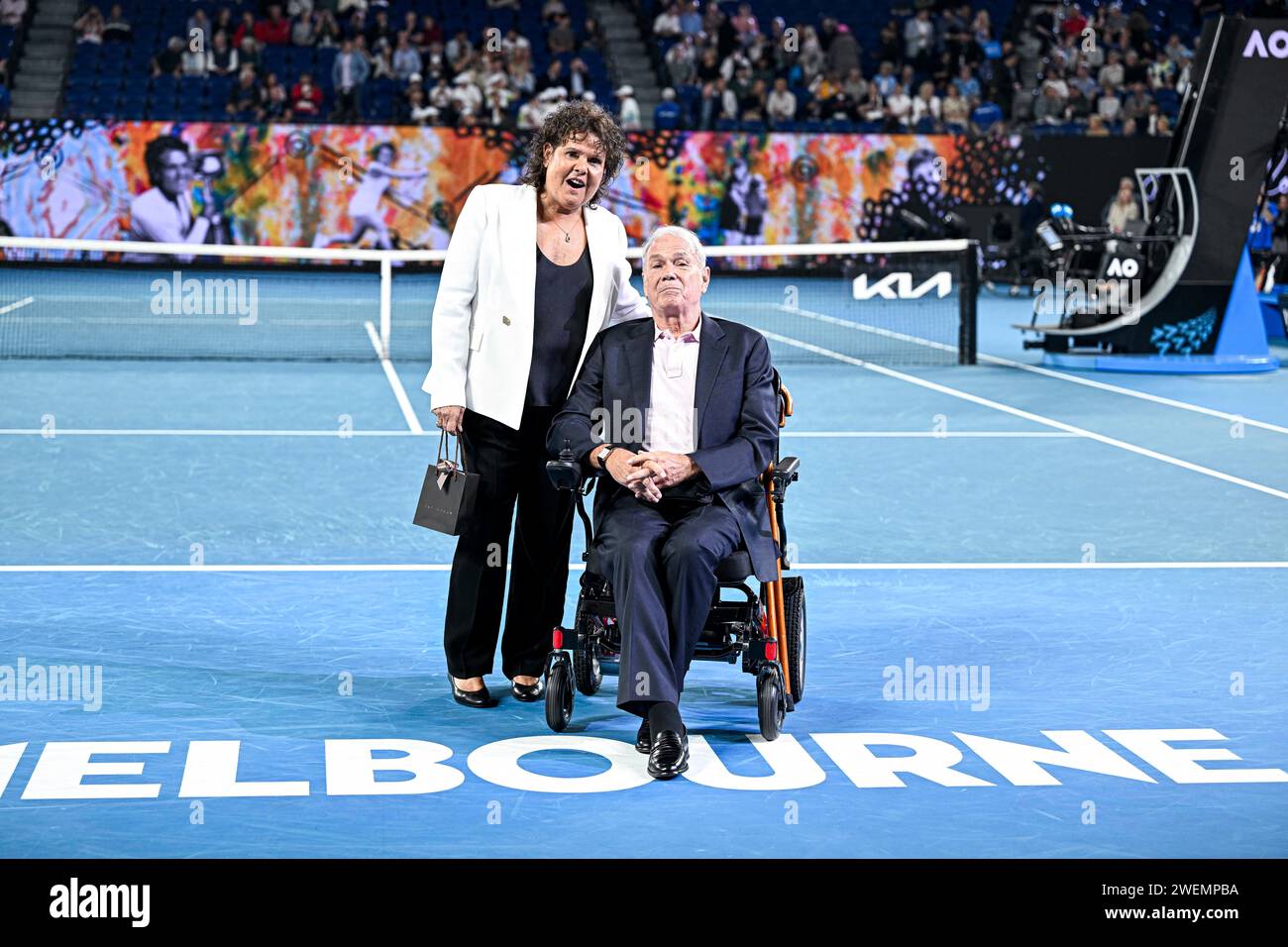 Melbourne, Australia. 25th Jan, 2024. Evonne Fay Goolagong Cawley with ...