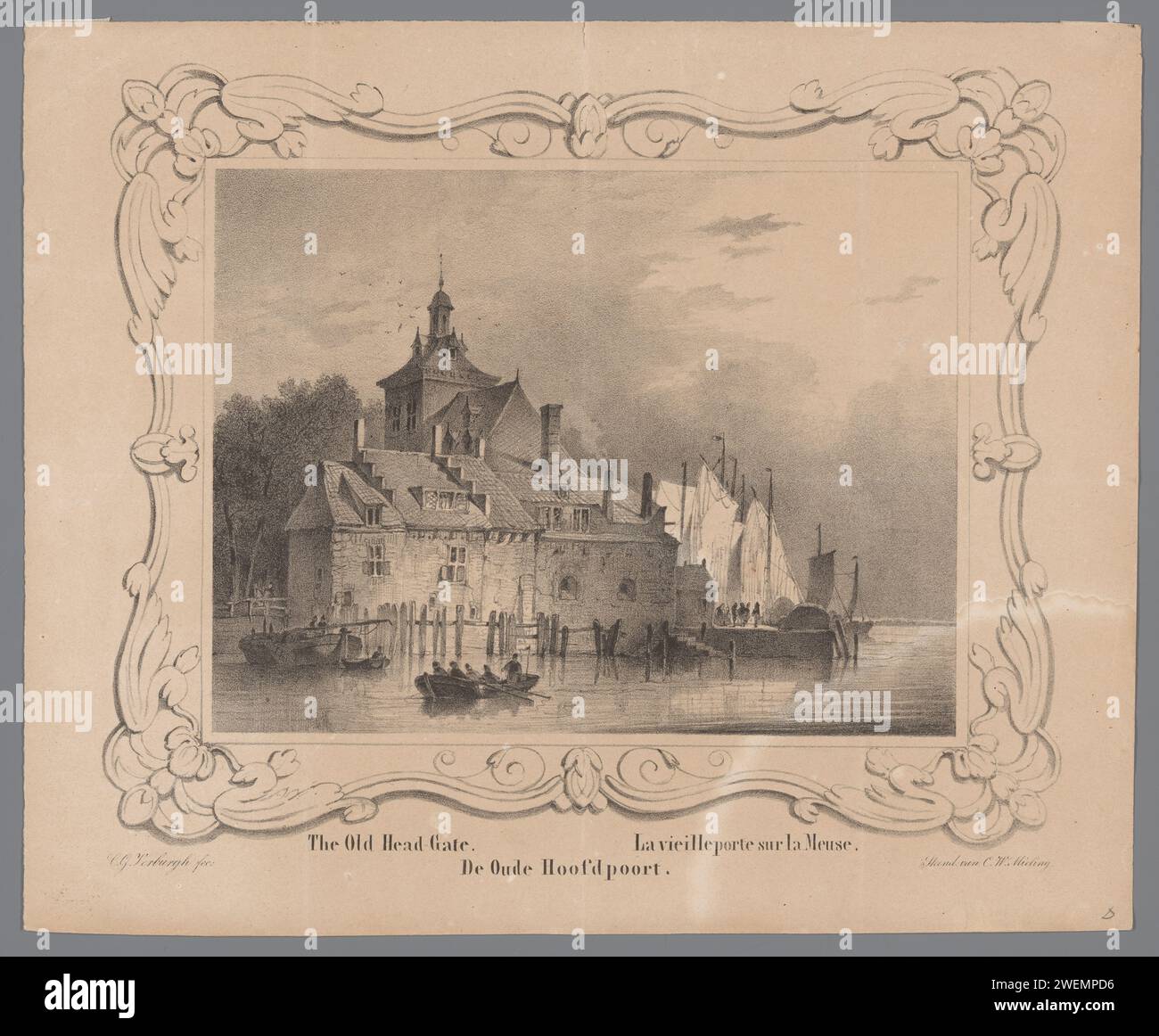 View of the Ooster Oude Hoofdpoort in the Oude Haven in Rotterdam ...