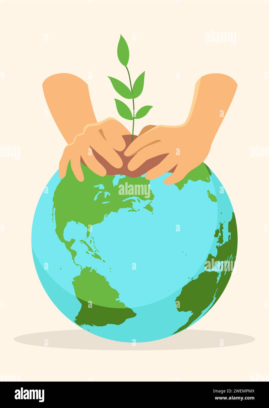Planting a tree earth hands Stock Vector Images - Alamy