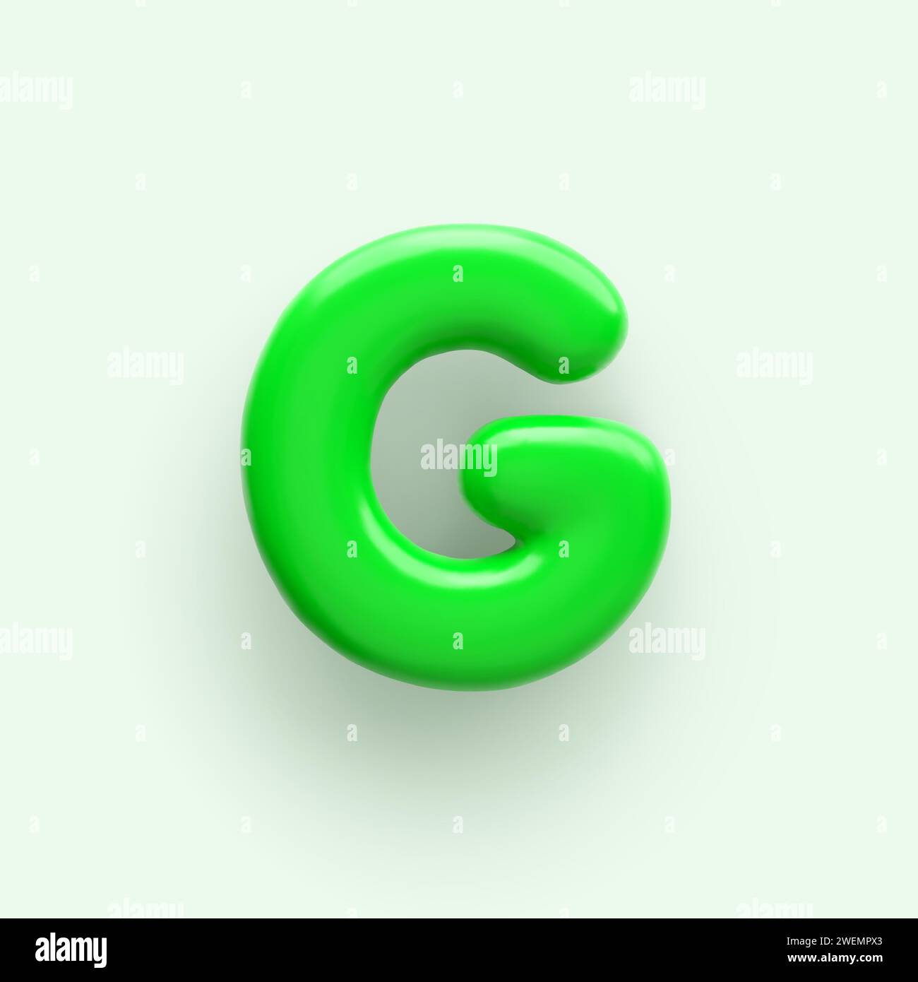 3D Green letter G with a glossy surface on a light background Stock Vector Image & Art - Alamy