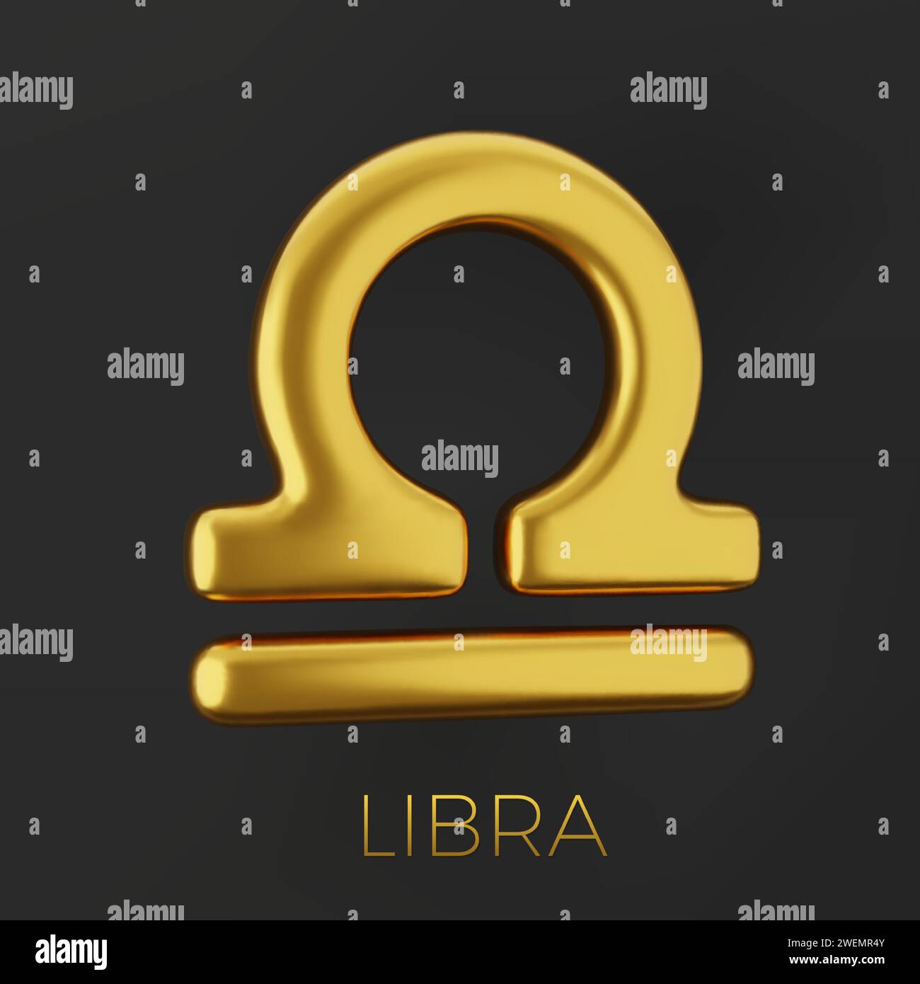 3d golden zodiac sign Libra on a dark background Stock Vector Image ...