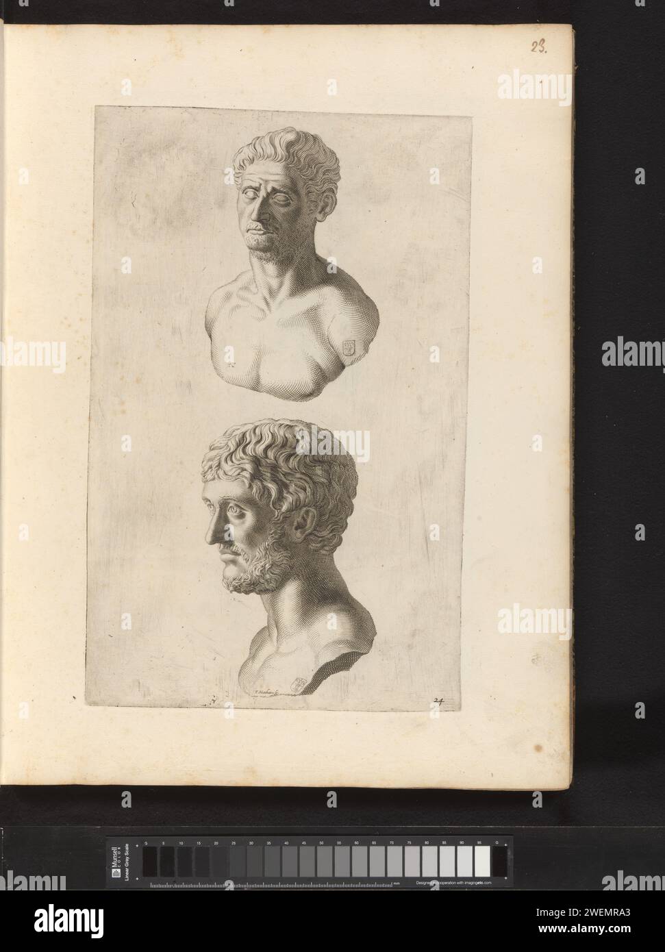 Two portrait busts of Roman emperors, 1636 - 1647 print Two portrait ...