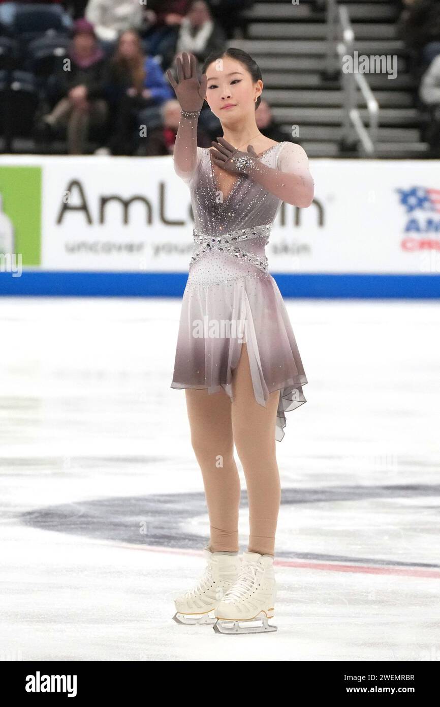 COLUMBUS, OH - JANUARY 25: Soho Lee skates in the Women's Short Program ...
