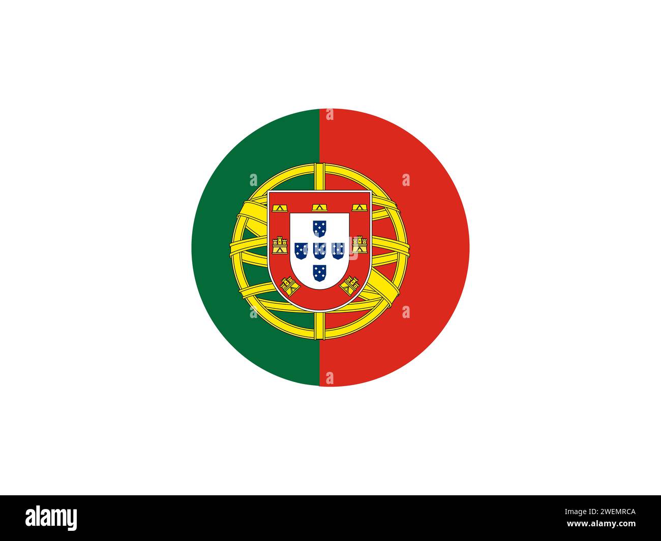 Circular design inspired by the flag of Portugal with green and red ...