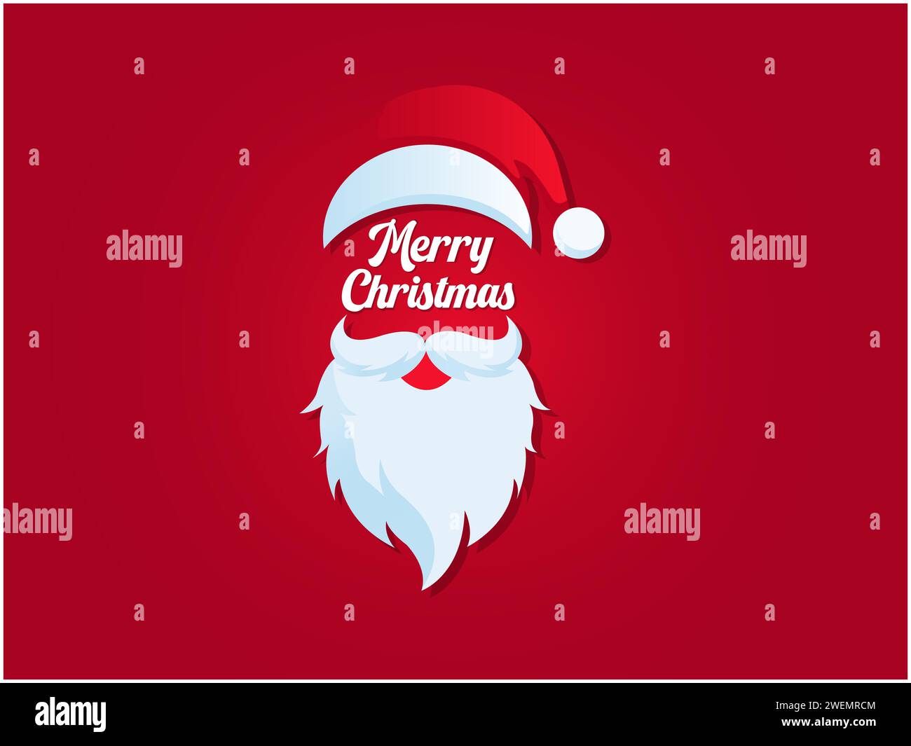 Santa Claus face with a Merry Christmas message Stock Photo - Alamy
