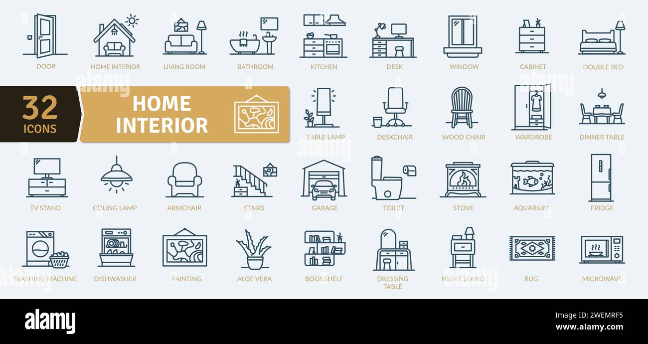 Desk stairs home Stock Vector Images - Alamy