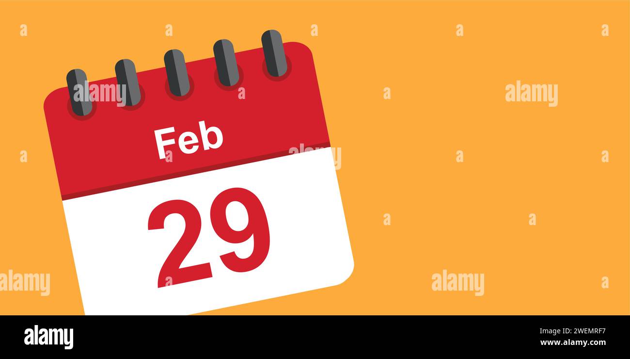 29 february in the leap year calendar vector illustration EPS10 Stock ...