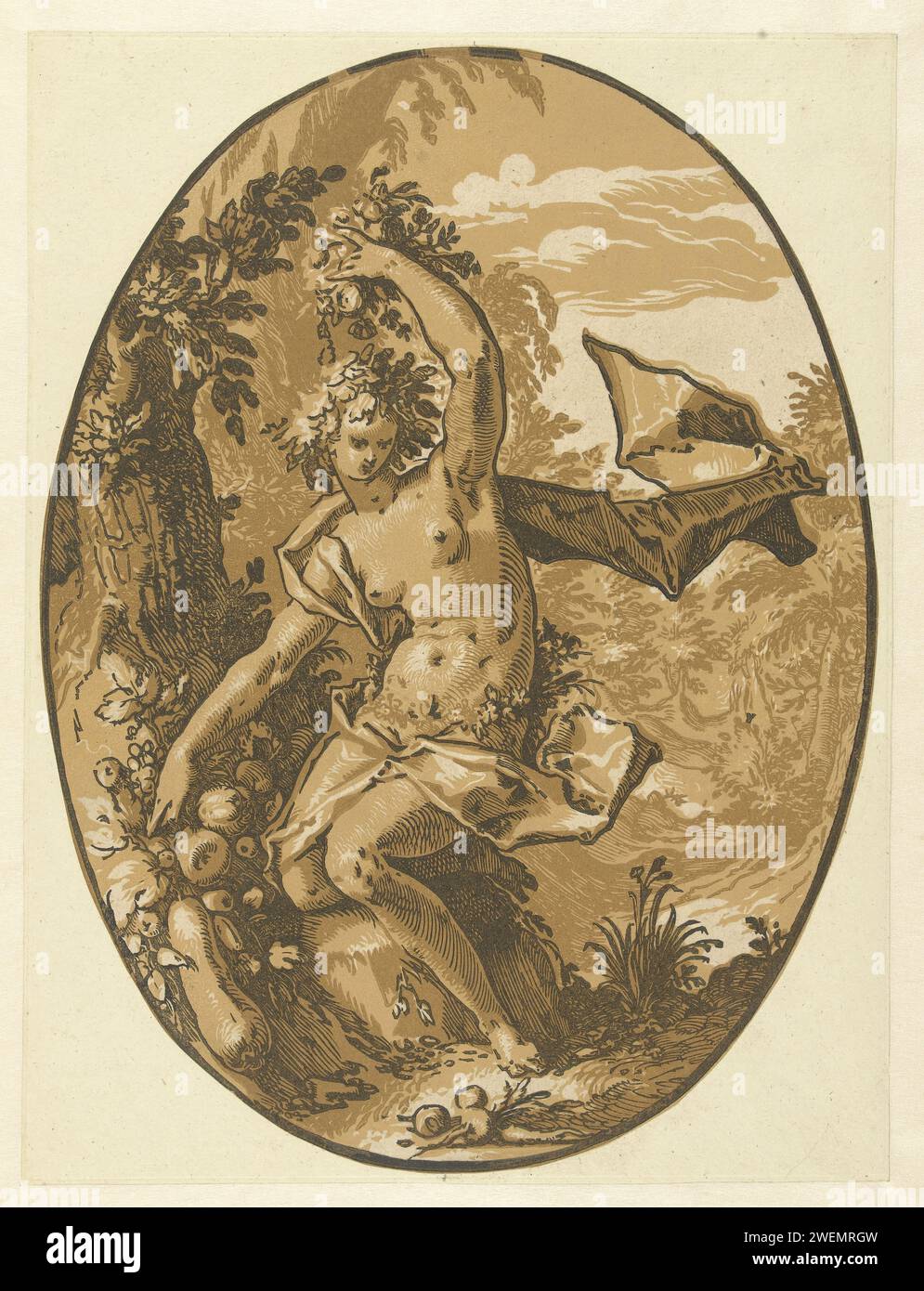 Proserpina, 1588 - 1590 print The goddess Proserpina, seated by a tree ...