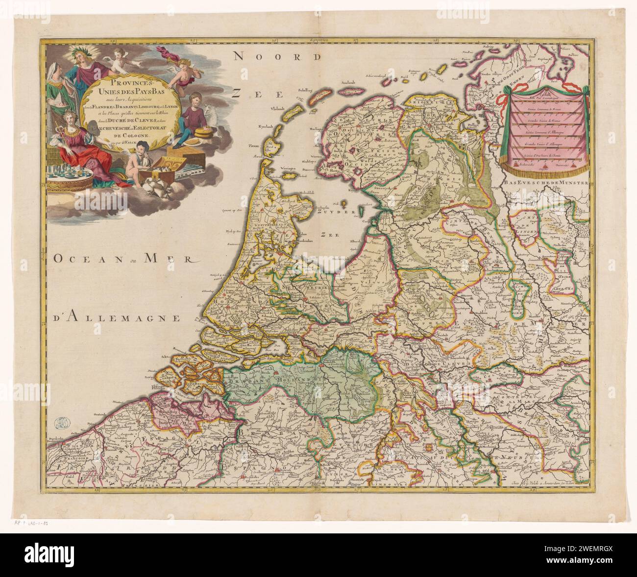 Map of the Republic of the Seven United Netherlands, c. 1690 print Left ...