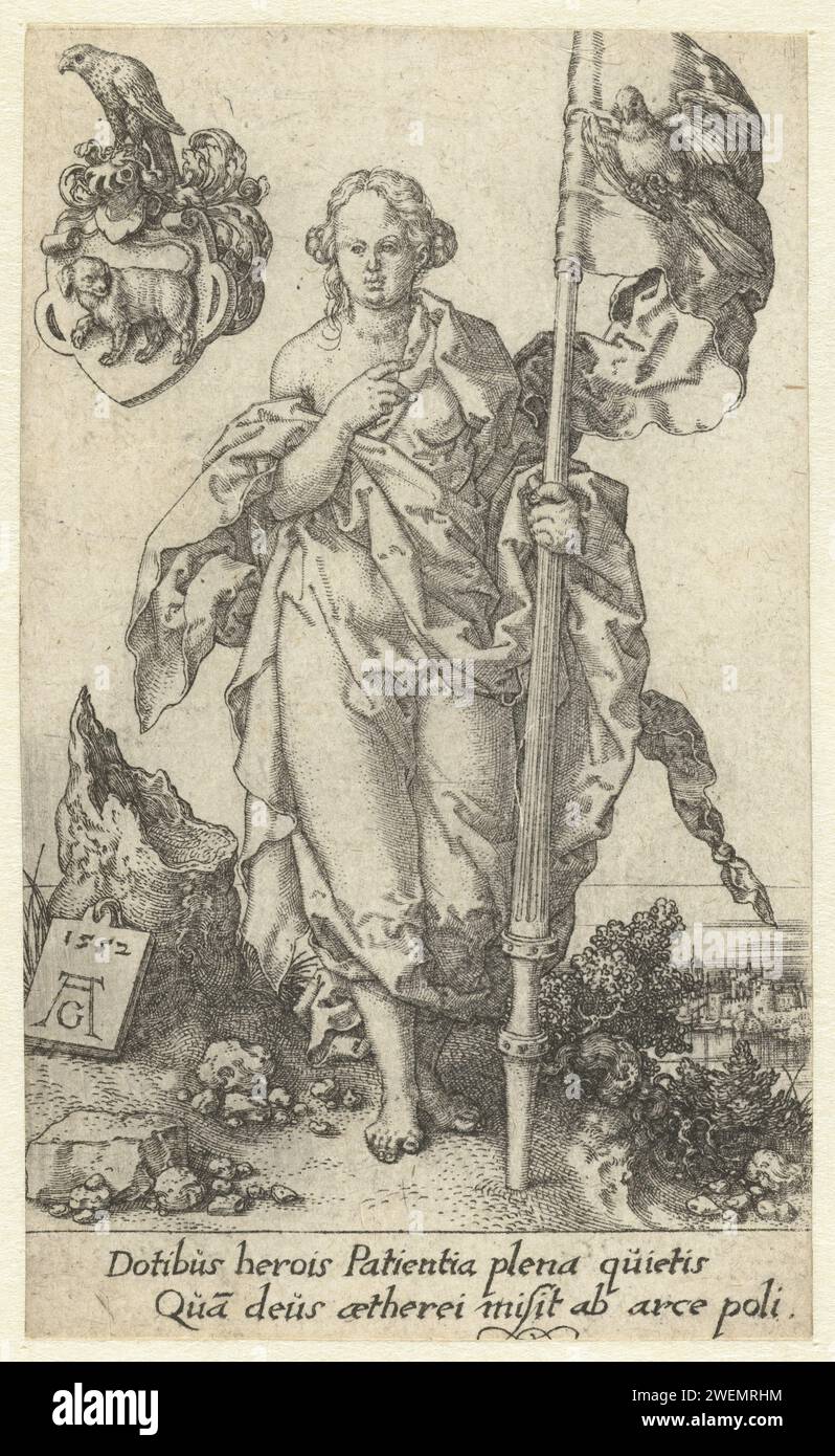 Patience, Heinrich Aldegrever, 1552 print Personification of patience ...
