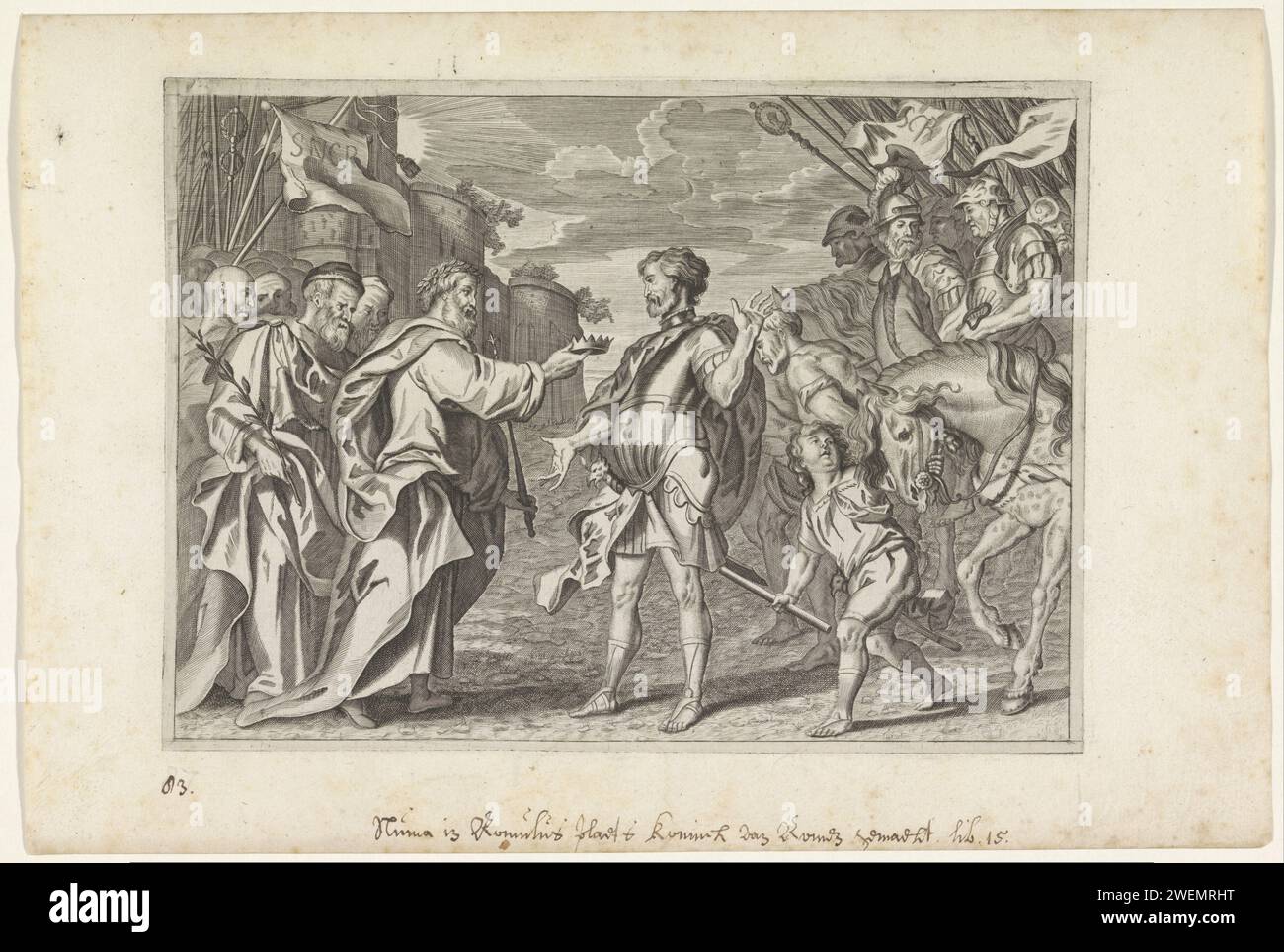 Numa Pompilius is designated as king of Rome, c. 1636 - 1670 print To ...