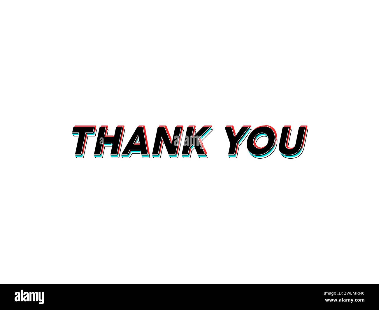 3D styled text saying Thank You on a white background Stock Photo - Alamy