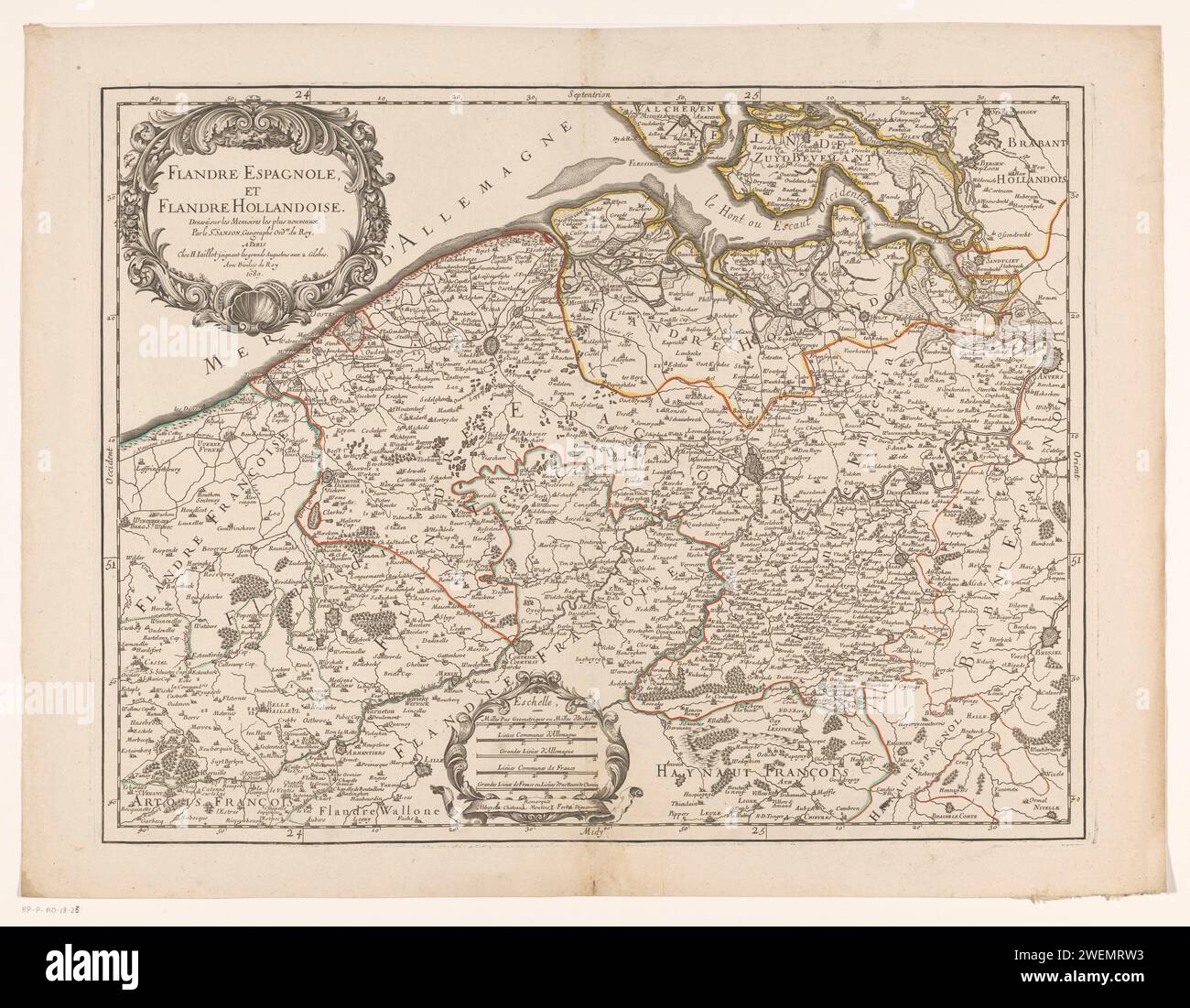 Map of the Spanish and Dutch part of Flanders, Anonymous, 1689 print ...