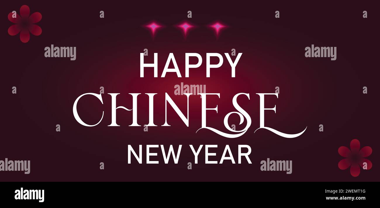 Happy Chinese New Year text illustration design Stock Vector Image ...