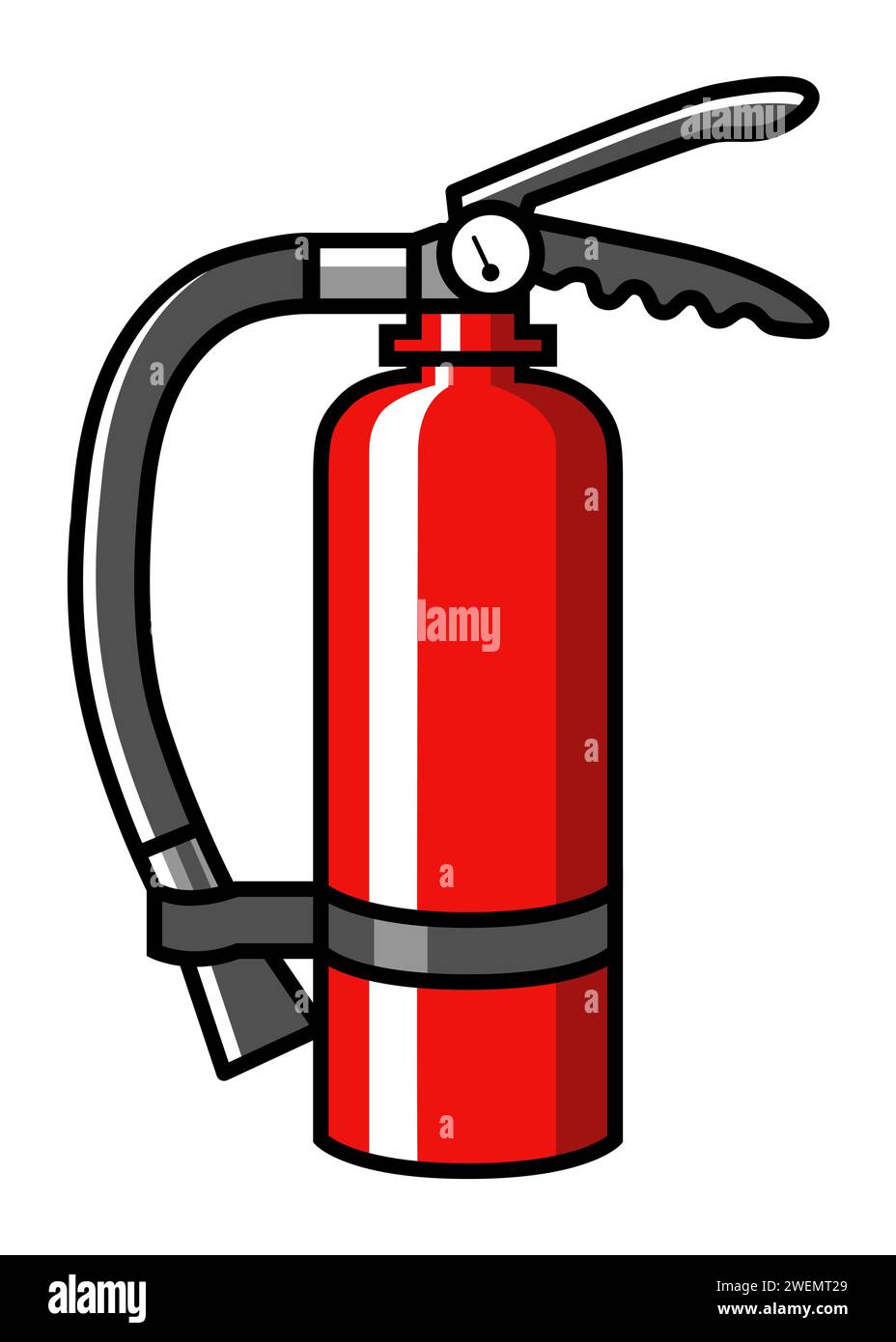 Simple flat vector illustration of fire extinguisher isolated on white ...