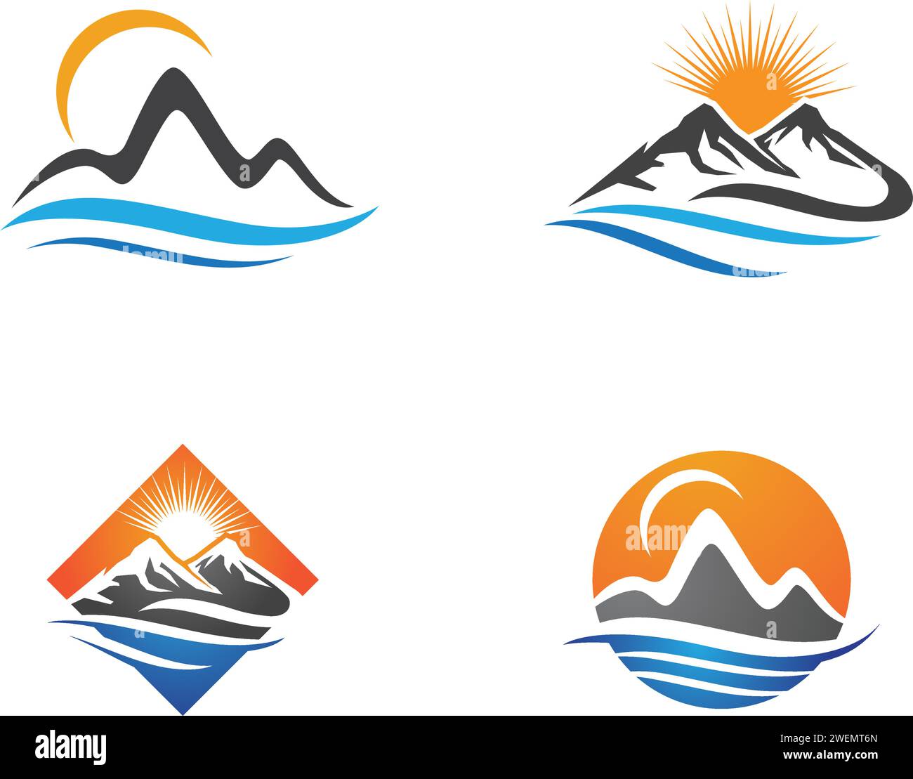 Mountains logo template Stock Vector Images - Alamy