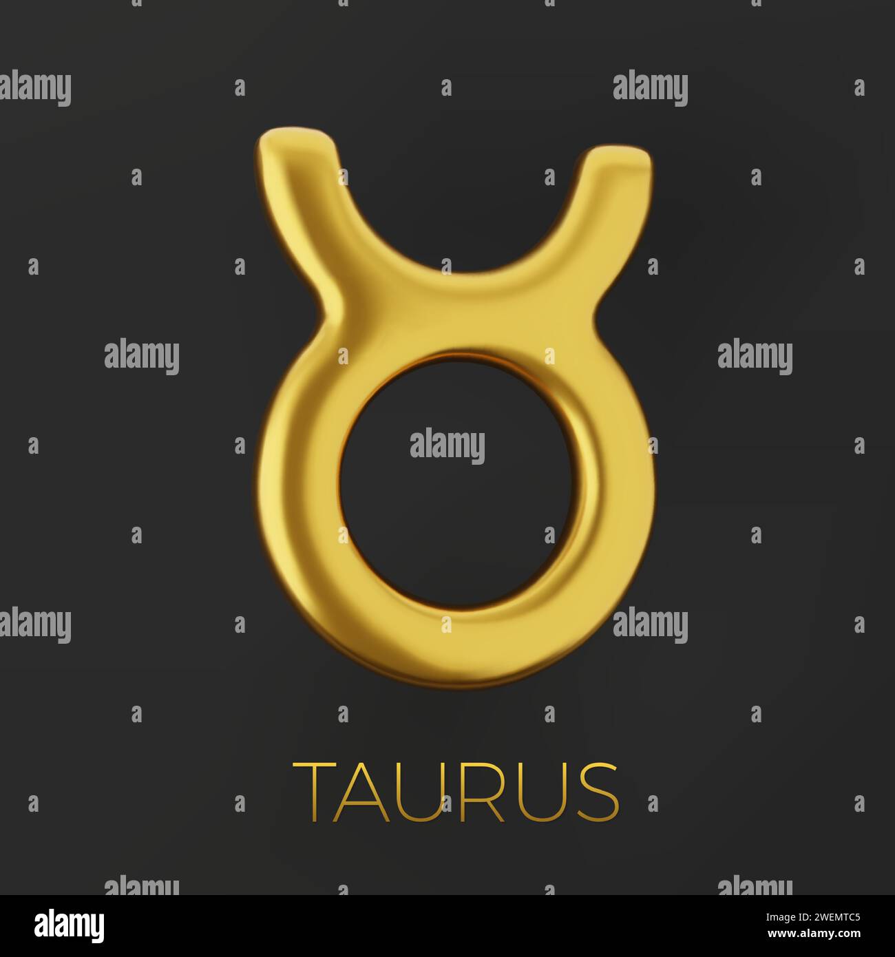 3d golden zodiac sign Taurus on a dark background Stock Vector Image ...