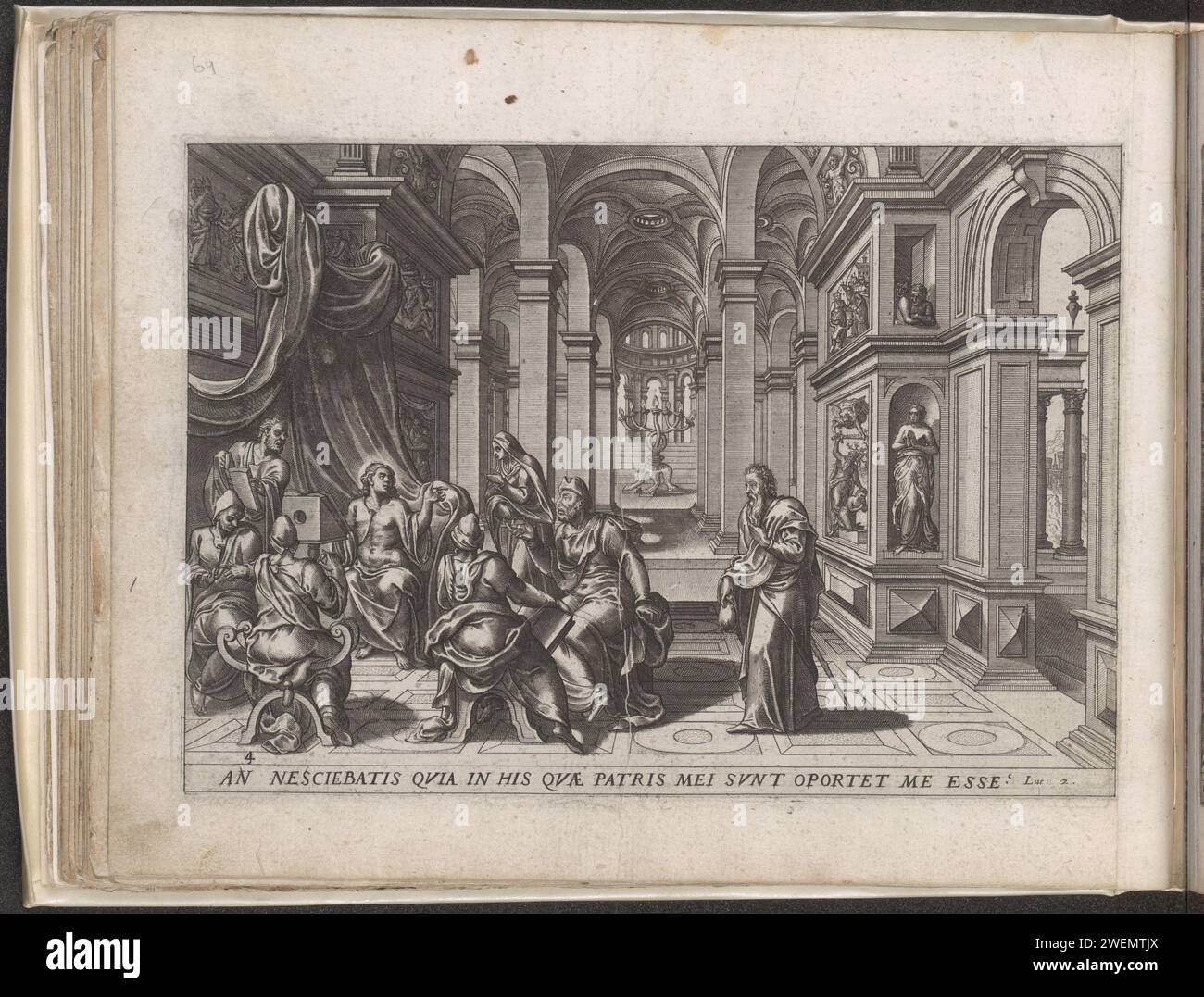 Twelve -year -old Christ in the Temple, 1570 - 1574 print In a corner ...