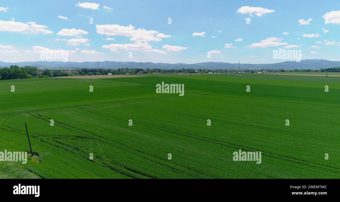 Aerial view harvester machine wide hi-res stock photography and images ...