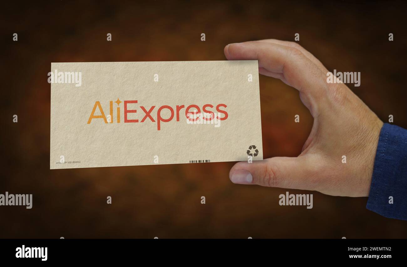 Poznan, Poland, January 25, 2024: AliExpress Alibaba group online ...