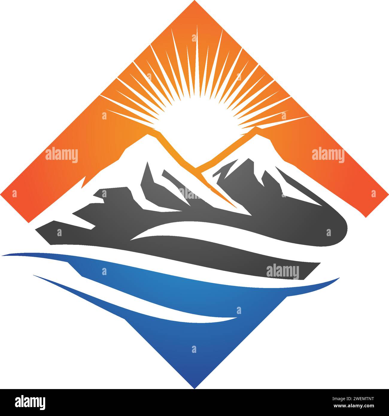 Mountains logo template hi-res stock photography and images - Alamy