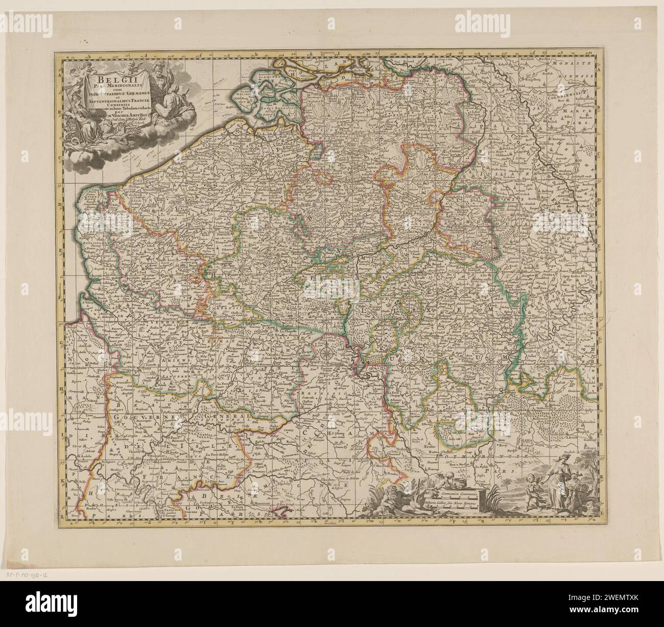 Map of the Southern Netherlands, Anonymous, 1720 - 1775 print Map of ...