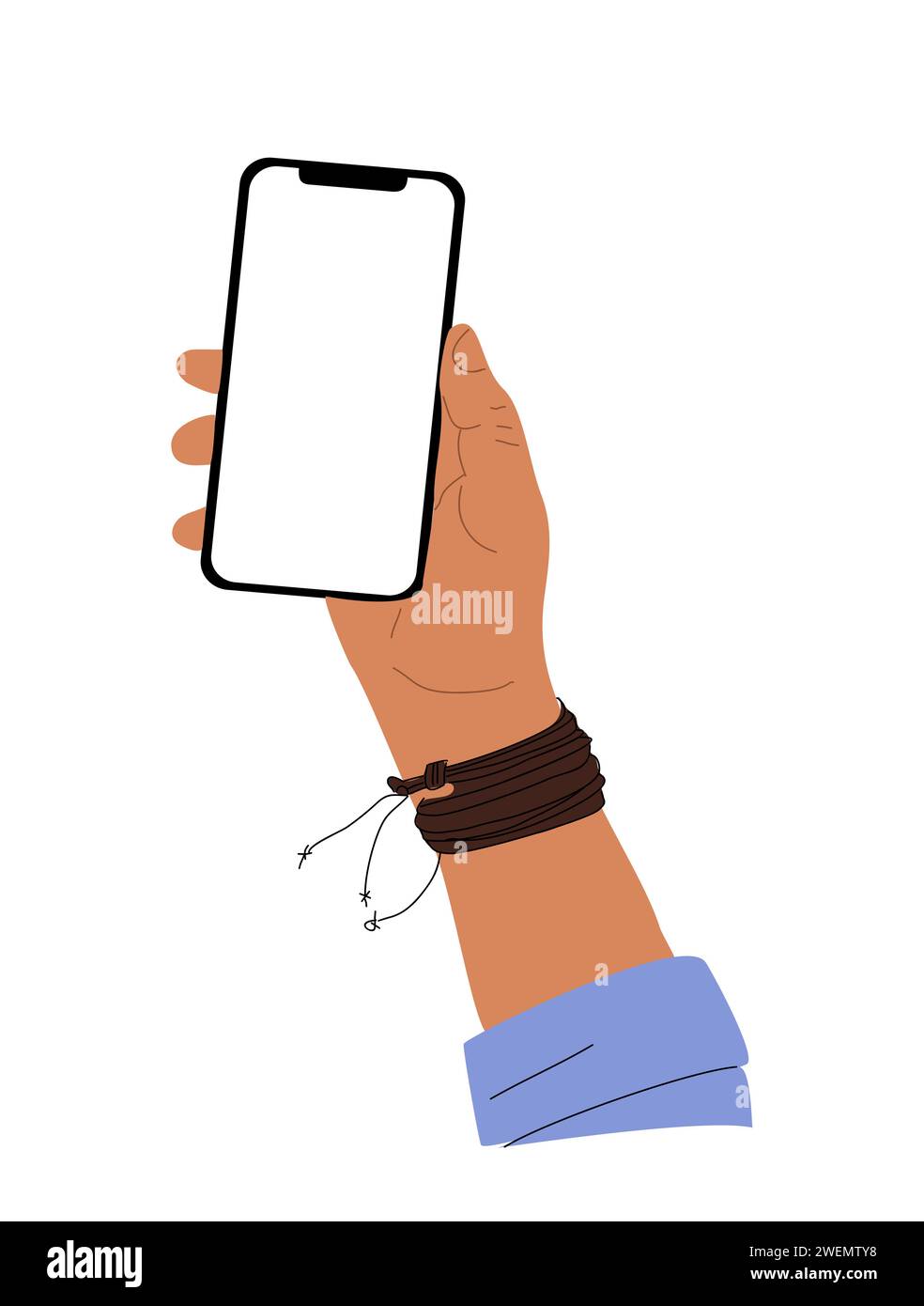 Hand holding mobile phone vector isolated on white Stock Vector Image ...
