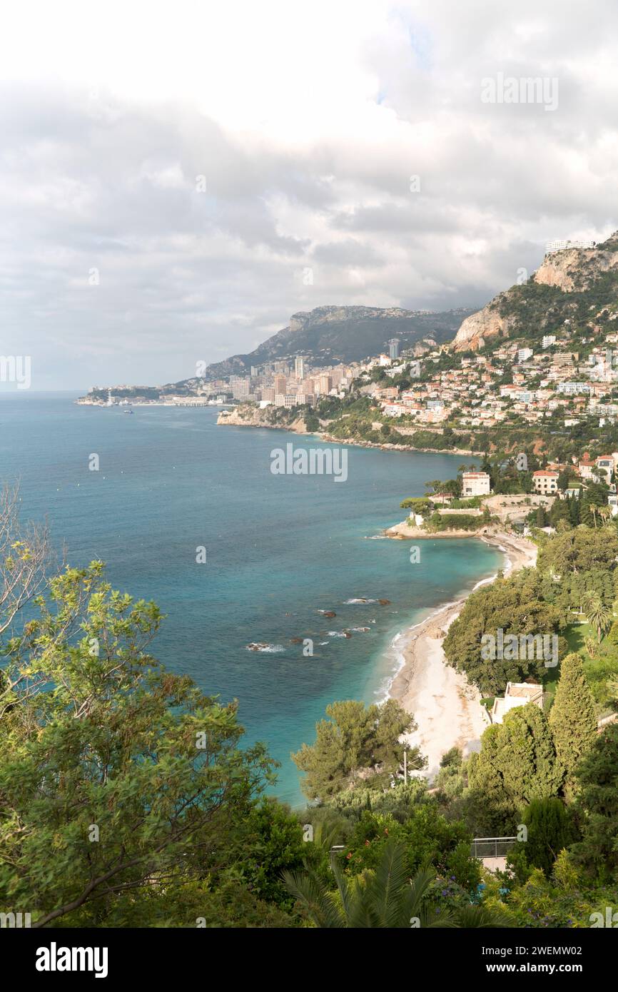 Monaco, view of Monte Carlo & Monaco from the coastal road to the east ...