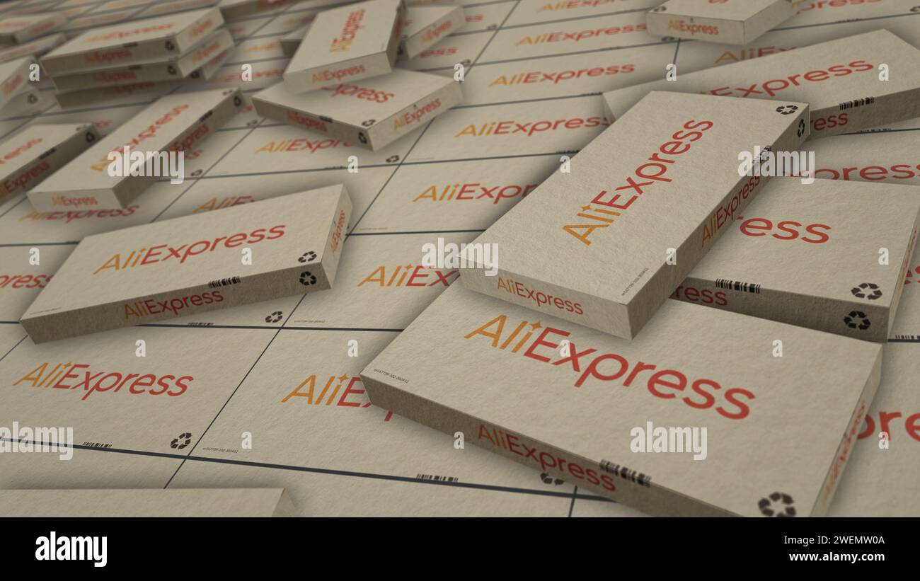 Poznan, Poland, January 25, 2024: AliExpress Alibaba group online ...