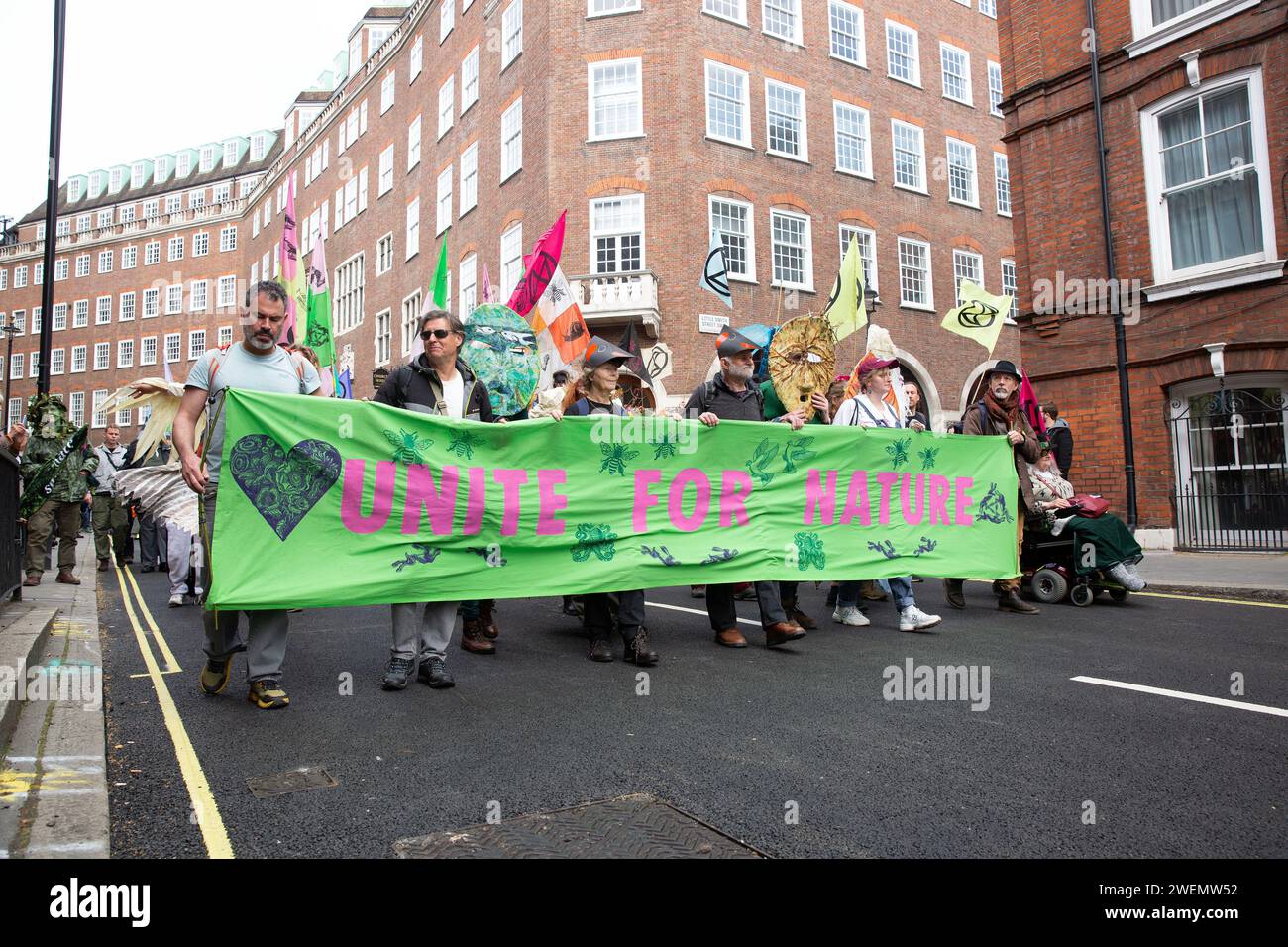 Climate activists gather and march during Extinction Rebellion’s action ...