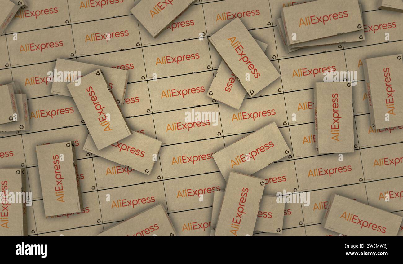 Poznan, Poland, January 25, 2024: AliExpress Alibaba group online ...