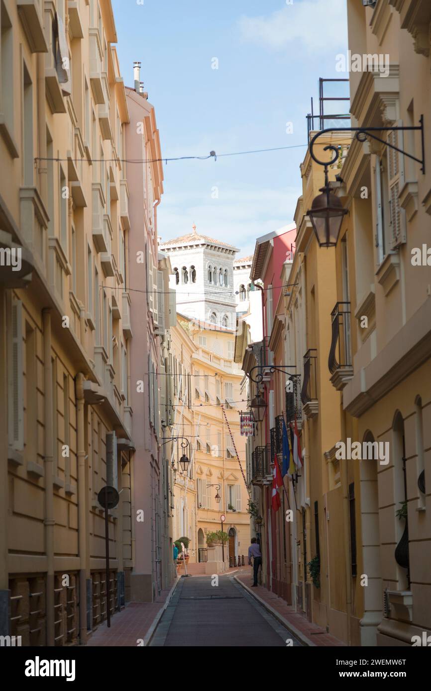 Monaco, narrow street in the Old Town part of Monaco Stock Photo - Alamy