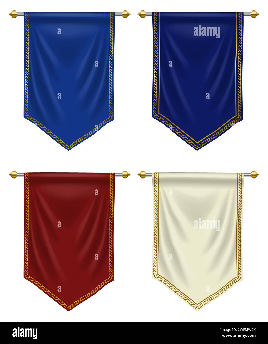 Luxury royal blue pennant for premium brand identity or label. Vector ...