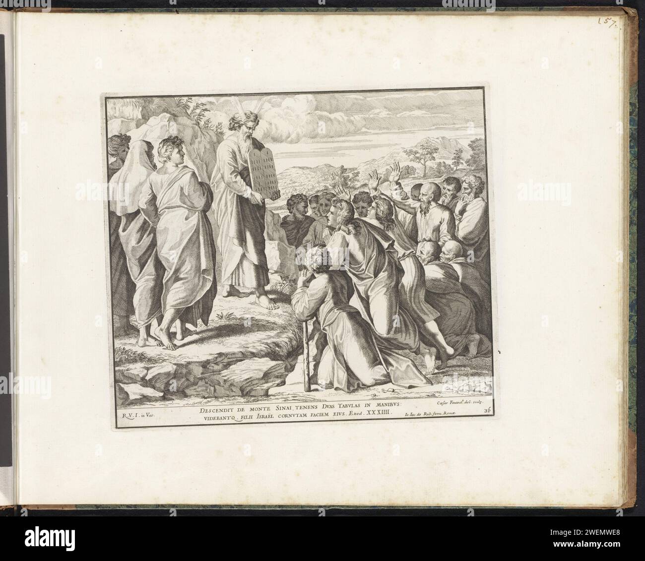 Moses shows the Tables of the Law, Cesare Fantetti, After Rafaël, 1675 ...