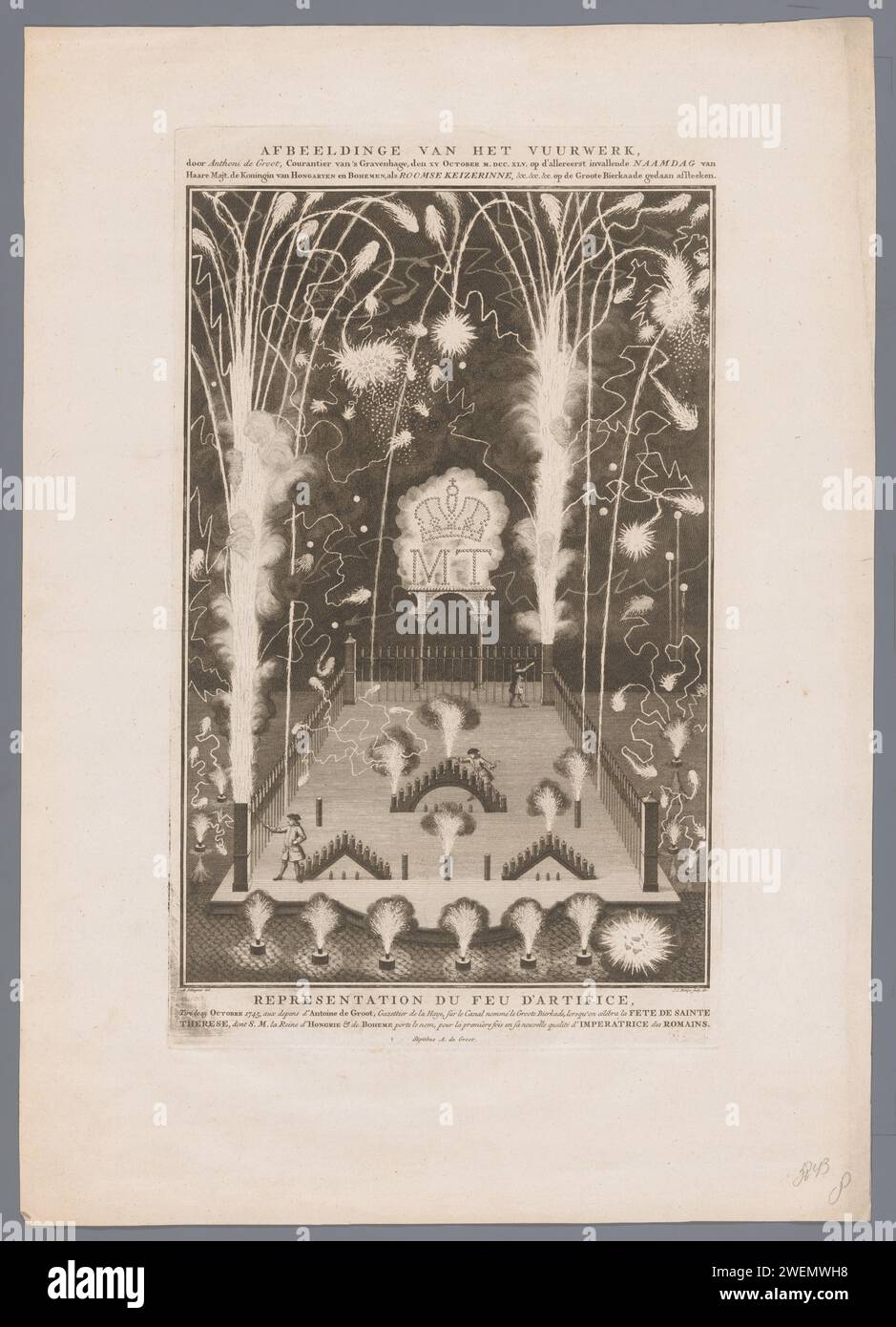 Fireworks set off on October 15, 1745, the name day of Maria Theresia ...