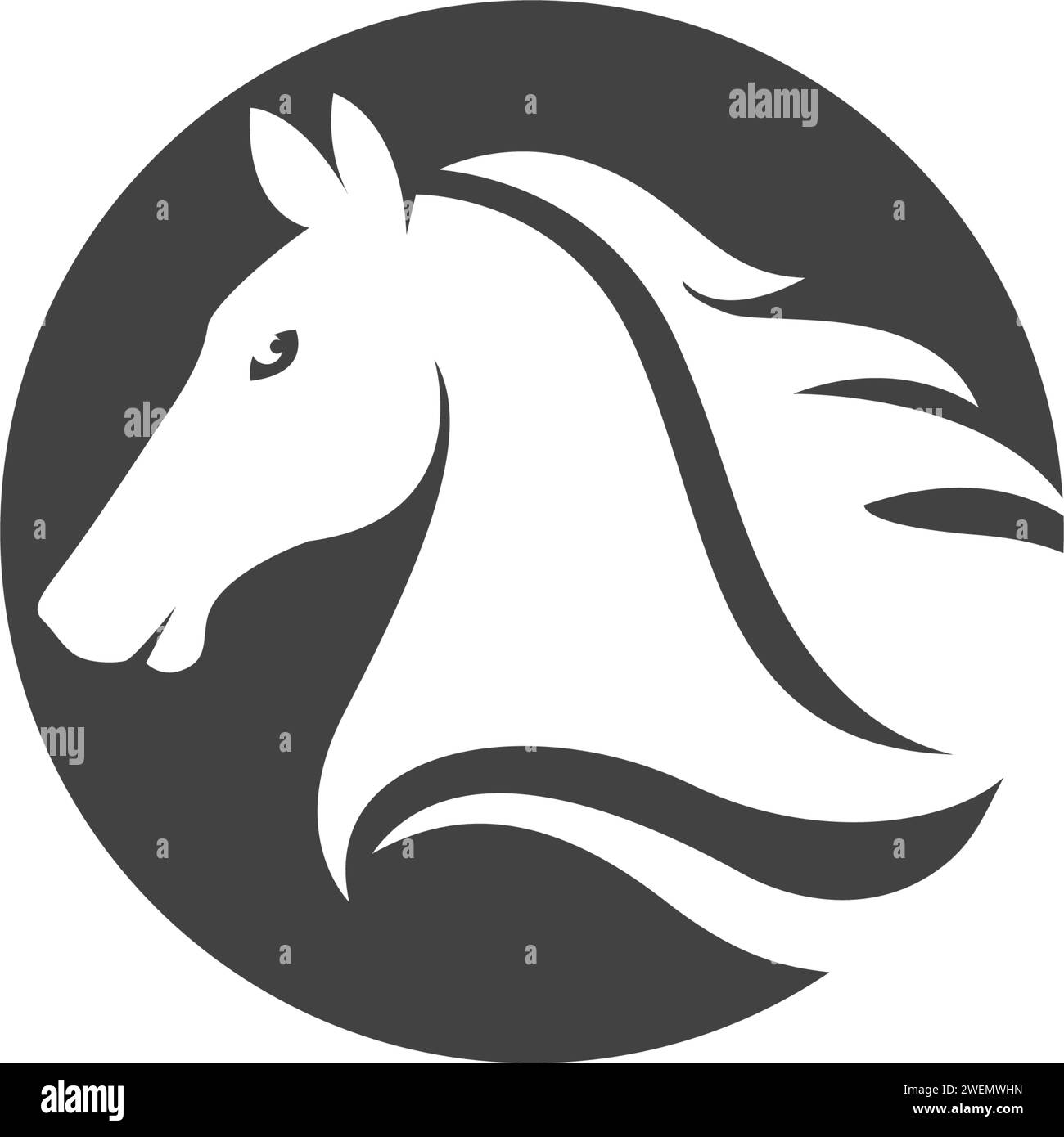 Horse farm logo horse vector logo Black and White Stock Photos & Images ...