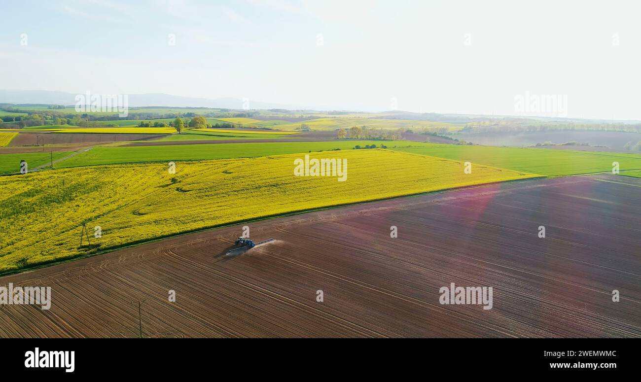Aerial view agricultural farming land growing vegetable crops Stock ...