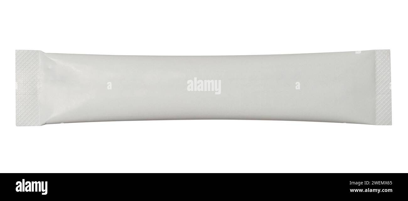 White paper sachet for bulk products, bulk medicines on an isolated ...