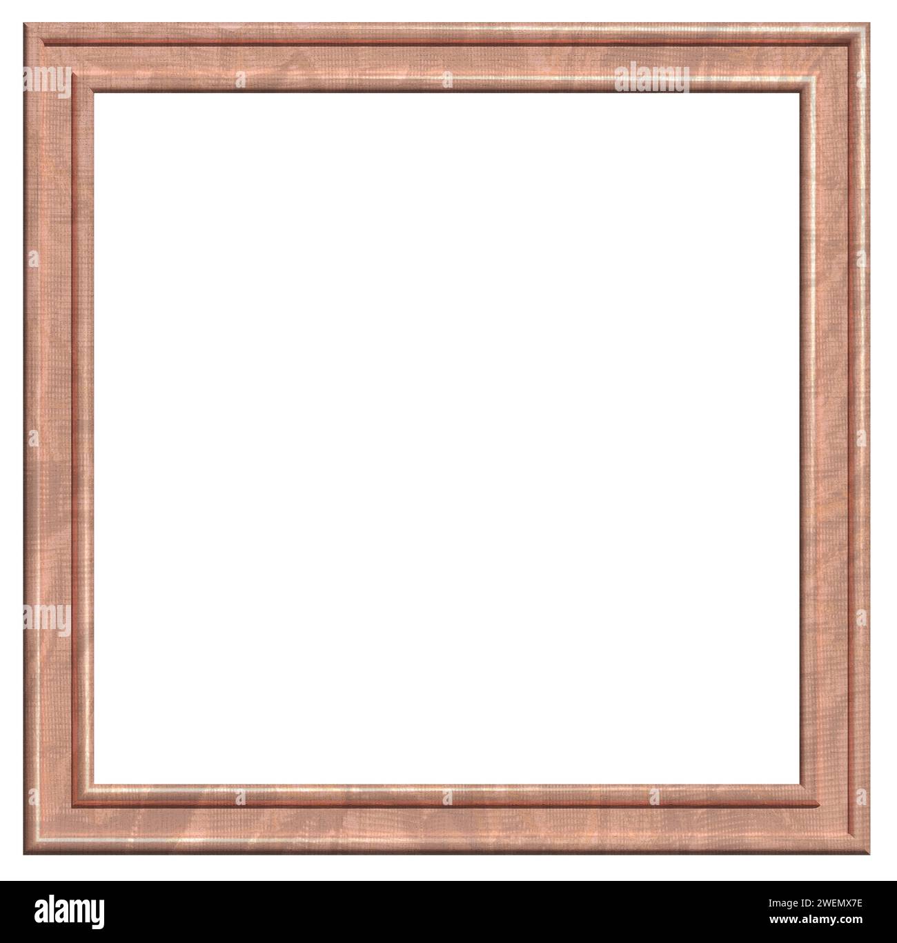 Blank square pink frame on isolated background, 3D rendering ...
