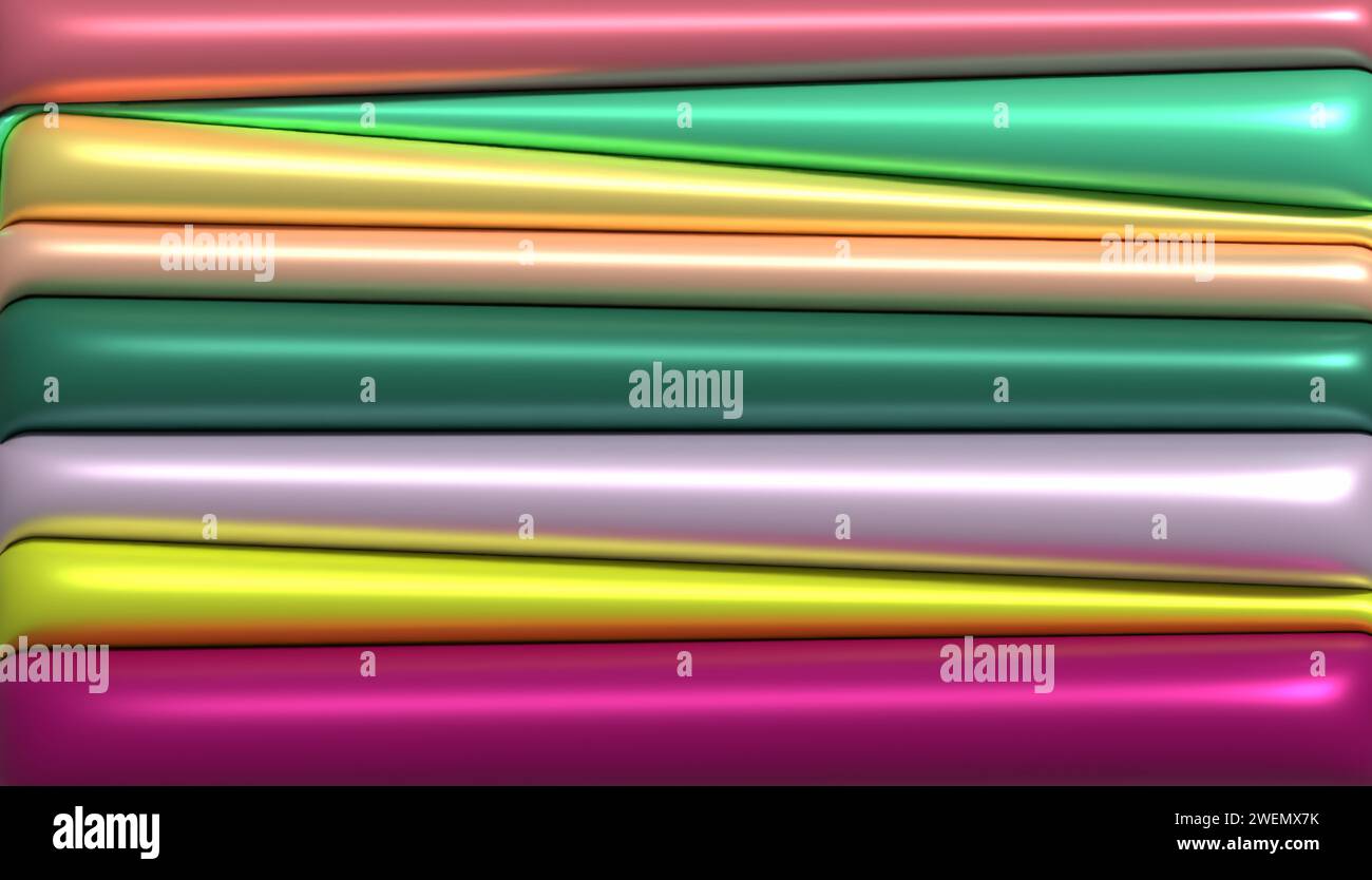 Multicolored inflated lines with a shiny surface, 3D rendering illustration Stock Photo - Alamy