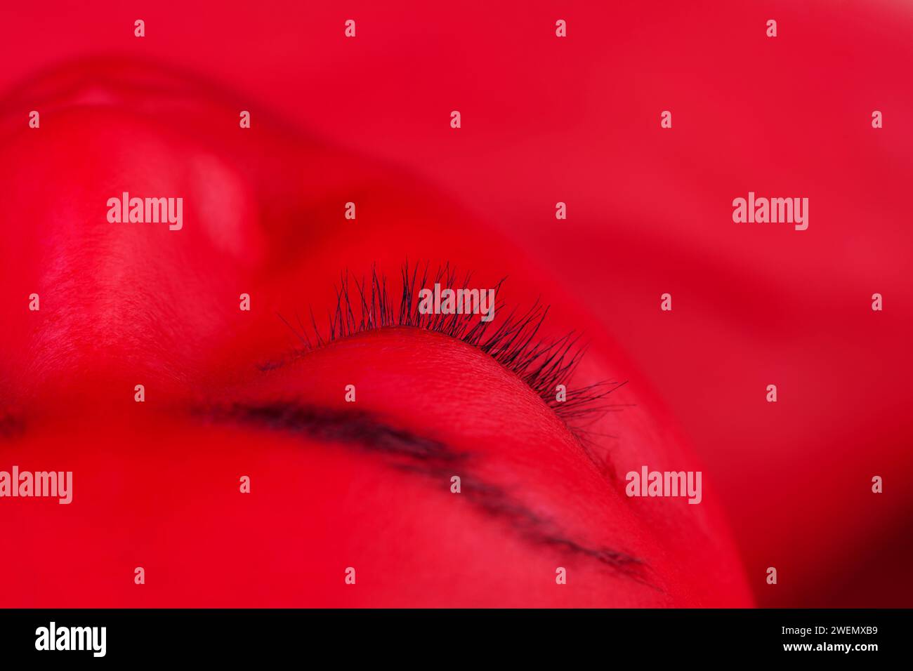 Red powder lips hi-res stock photography and images - Alamy