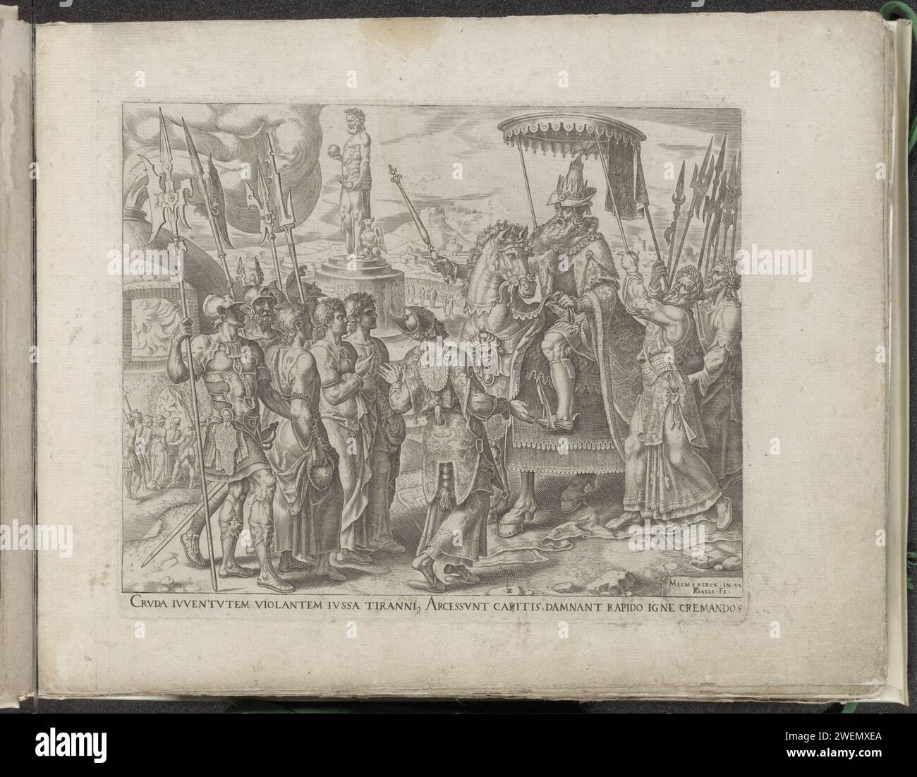 Sadrach, Mesach and Abednego before King Nebuchadnessar, 1565 print The ...