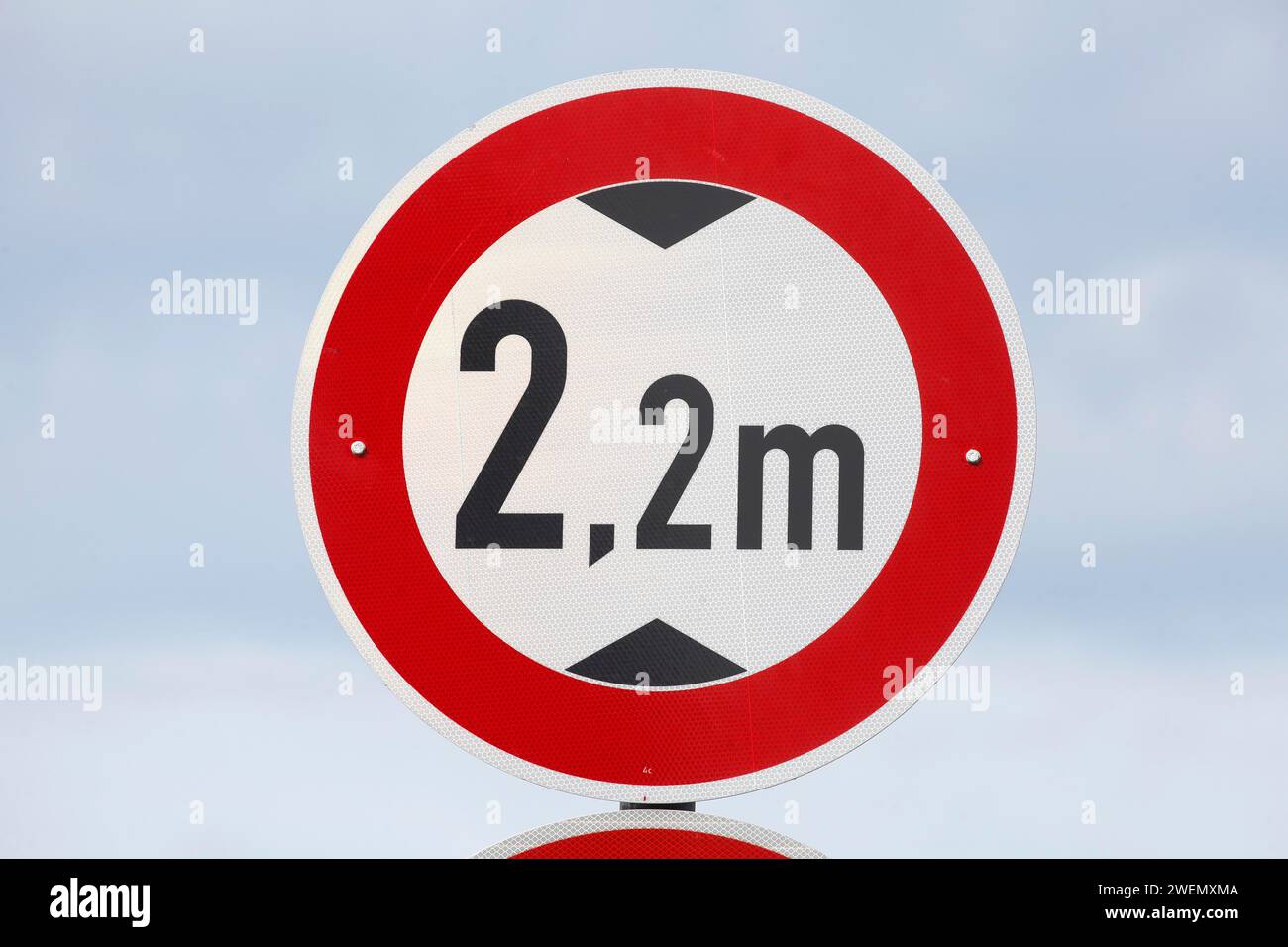 Prohibition for vehicles above specified height, traffic sign, Germany ...