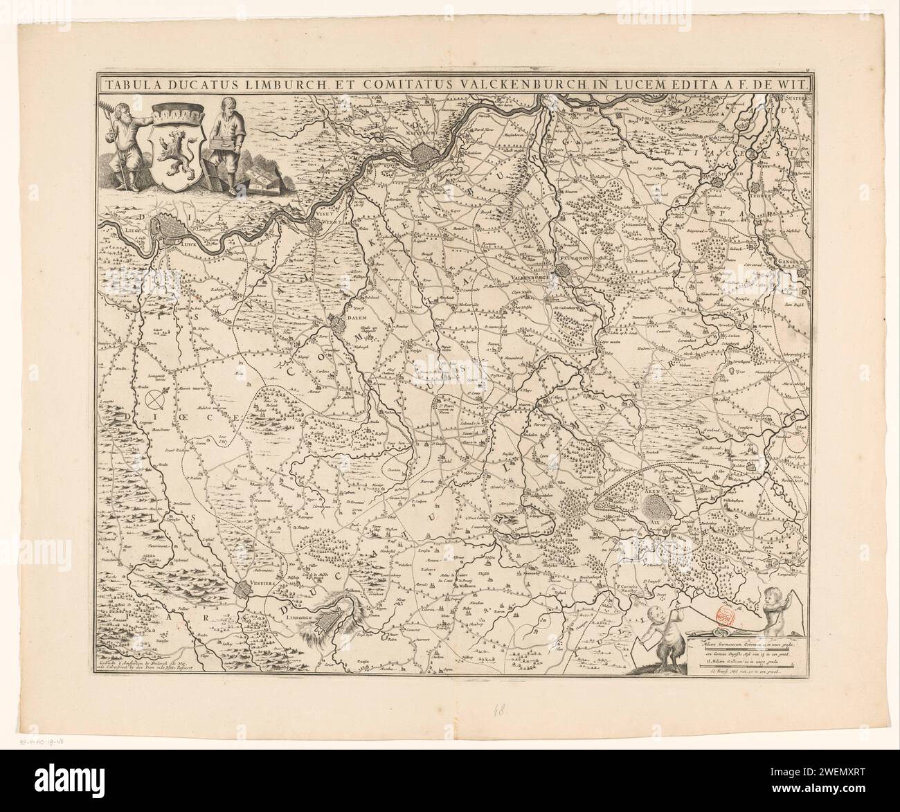 Map of the Duchy of Limburg and the Graafschap Valkenburg, Anonymous ...
