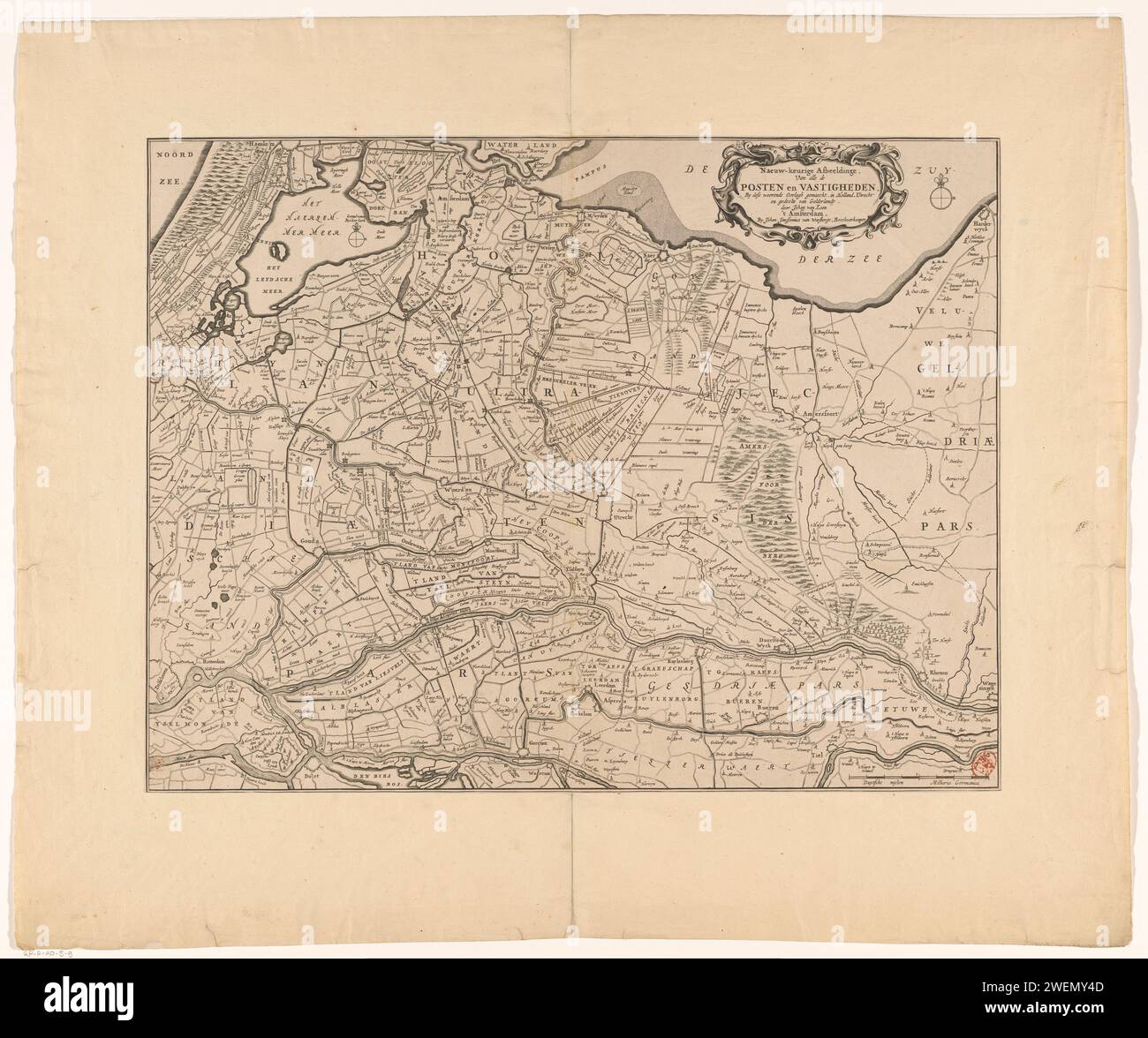 Map of the provinces of Holland, Utrecht and Gelderland with the ...
