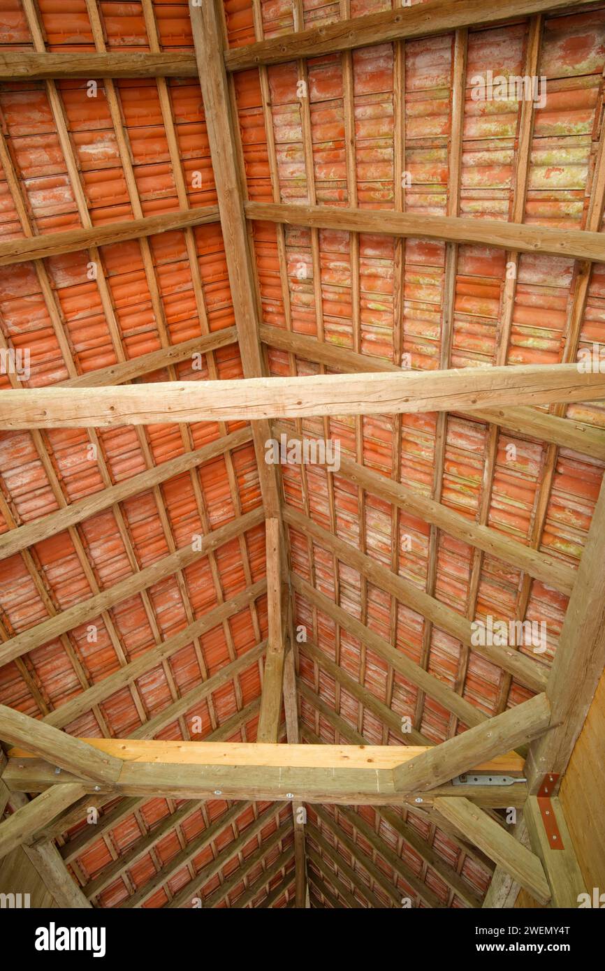 Roof construction of a nostalgic bridge over the Kocher near ...