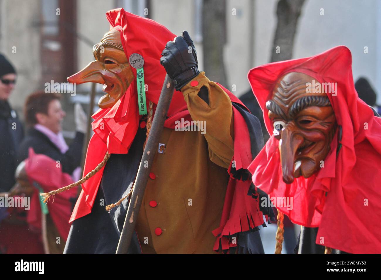 Witch figures, parade of the Swabian-Alemannic carnival in Villingen ...