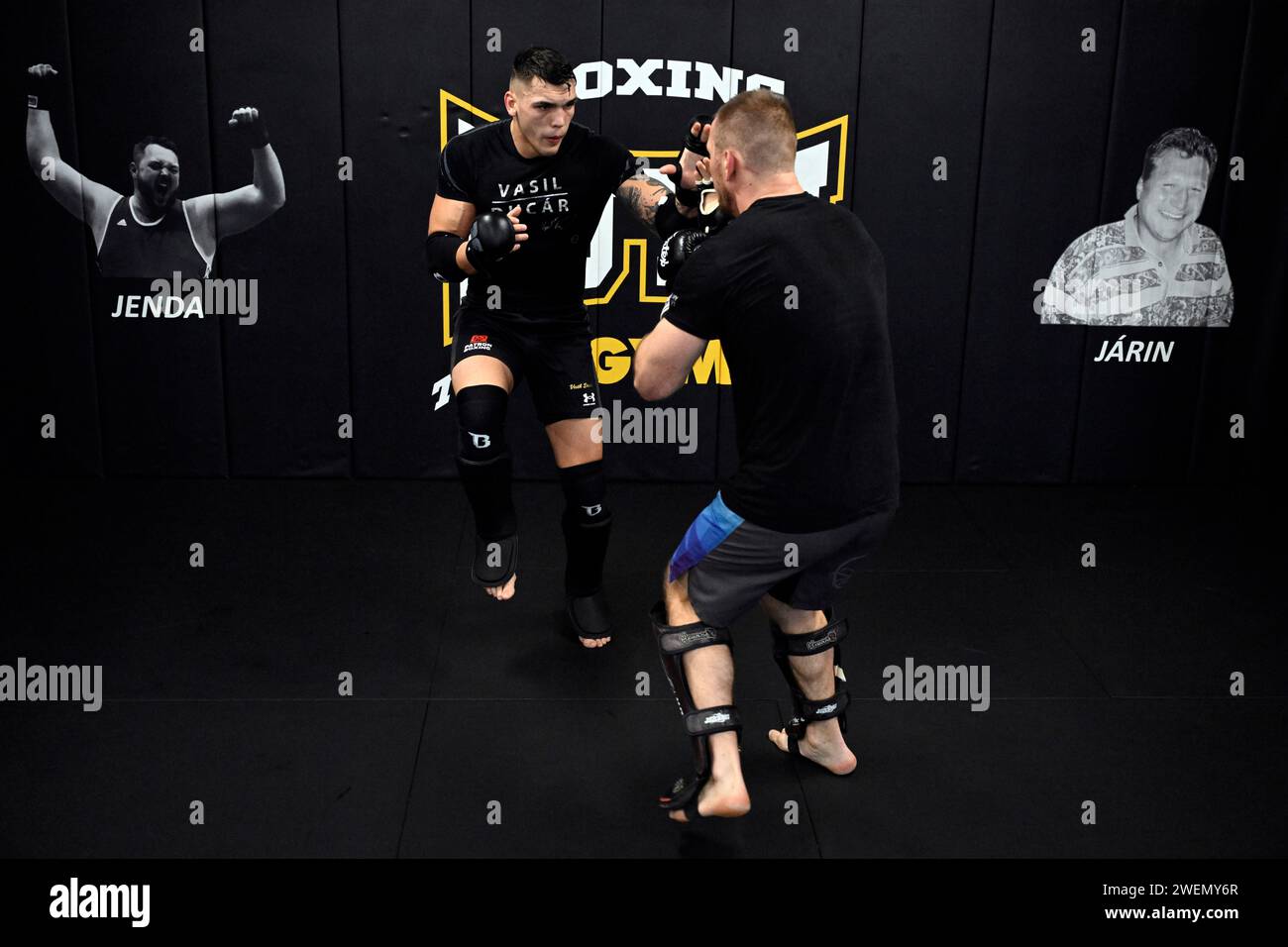 Prague, Czech Republic. 26th Jan, 2024. Wrestler Vasil Ducar (left) at ...