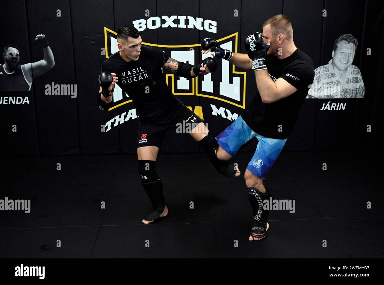 Prague, Czech Republic. 26th Jan, 2024. Wrestler Vasil Ducar (left) at ...
