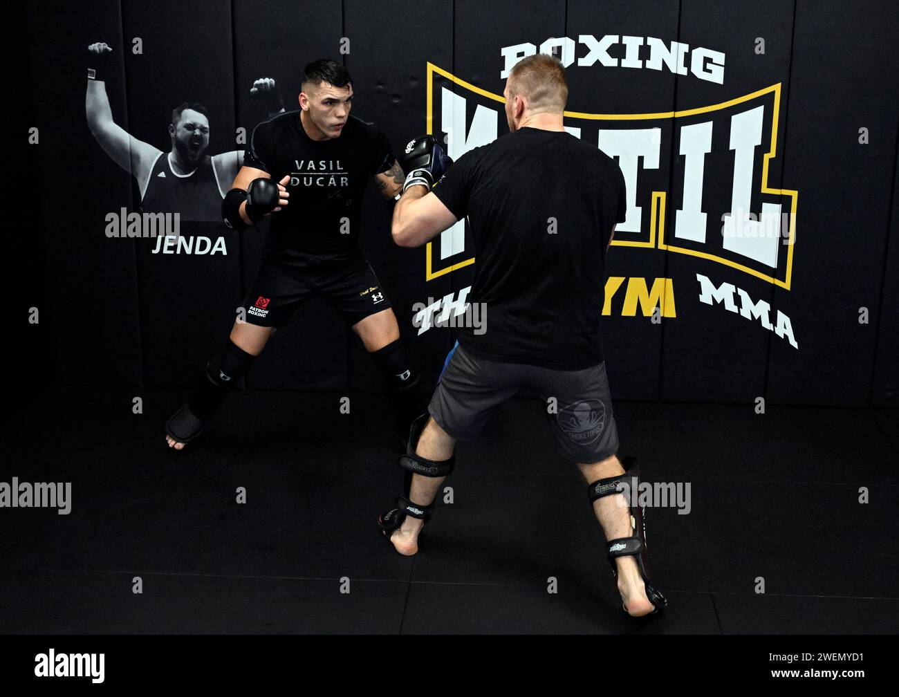 Prague, Czech Republic. 26th Jan, 2024. Wrestler Vasil Ducar (left) at ...